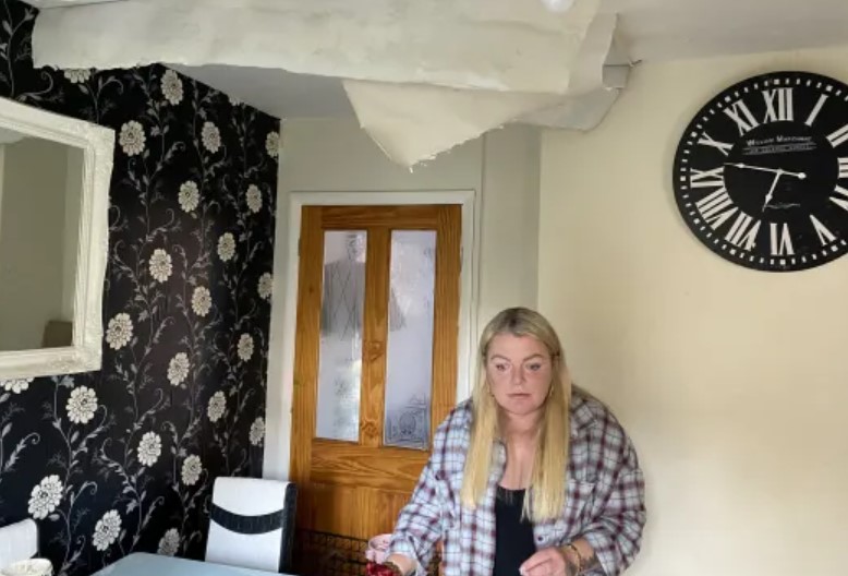 Disabled mum’s rented home’s ceiling collapses causing her to fall ...
